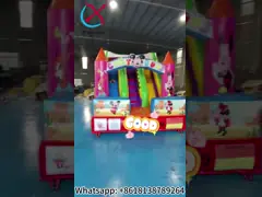 Commercial Digital Printing Inflatable Dry Slide Mickey Mouse Cartoon Inflatable Castle For Outdoor