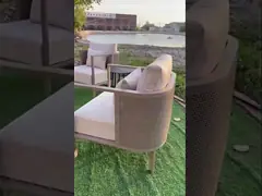 High-end Stainless Steel Frame Modern Outdoor Garden Furniture Sofa Lounge Chair Set