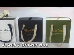 Luxury Black White Jewelry Necklace Drawer Gift Box With Handle