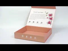 Custom Logo Luxury Pink Gold Stamping Magnetic Folding Gift Box