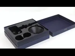 Luxury Royal Blue UV Coating Gold Foil Lid And Base Gift Box