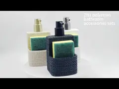 2N1 Dispenser di sapone da cucina a poliresina multifunzione con modello di stoffa