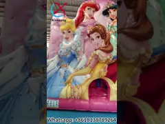 New Design Digital Printing Inflatable Bounce House With Slides Disney Princess Inflatable Jumping