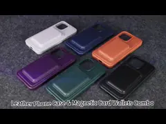 China Custom Leather Magnetic Card Holder Wallet Case for iPhone Samsung - 2-3 Card Capacity Shockproof PU Cover for sale