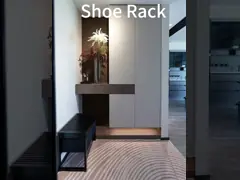 China Customized ISO Laminate Wooden Shoes Rack Storage Particle Board for sale