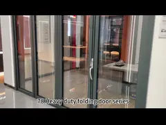 China Hurricane Impact Glass Aluminum Folding Patio Doors Tri Fold Exterior for sale