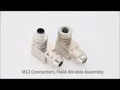 China Field Wireable Assembly M12 Connector 8 Pin Female Metal IP67 Industrial for sale