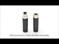 중국 IEC 61076-2-104 M8 여성 커넥터 필드 와이어블 어셈블리 3 핀 A 코드 판매용