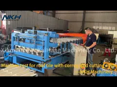 Machine test for roof tile with corrugated cutting edge