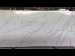 Prefab Quartz Slabs 126X63'' White Island Quartz Bathroom Countertops