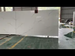 Anti Pollution White Quartz Countertops 3200*1600 Quartz Kitchen Worktops