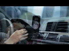 China Ultra-Thin Fan Cooling 15w Wireless Charger Car Phone Holder With Qi2 Fast Charging LED Lighting And Strong Magnetic Suction for sale