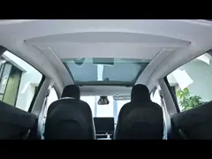 Tesla Model Y electric sunroof with cool, heat-insulating, and low heat exchange material