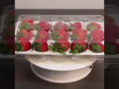 China Strawberry Disposable Fruit Salad Containers Transparent PET With Inner Tray for sale