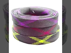 China Flexible PET Braided Cable Sleeves Plastic Tube Knitted Wire Mesh Tube for sale