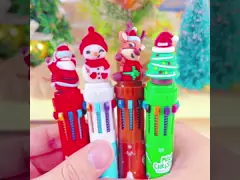Christmas Ten Color Bullet Ballpoint Pen Cartoon Press Journal Ball Pen