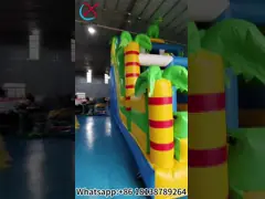 Commericial Inflatable Slide Palm Inflatable Double Dry Slides Outdoor