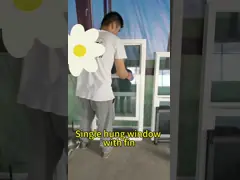 China Interior Residential Single Hung Double Hung Windows UPVC Vinyl Windows For Houses for sale