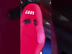 Adjustable Racing Simulator Seat | Leather Knob, Reclining Black PVC Seat for Drag