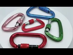 Aluminum 30KN Outdoor Carabiner Customized Logo and Color D Shape Climbing Snap Hook
