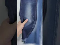 China Woven Cotton Polyester Spandex Denim Fabric QY037-6 9.5 Oz Yarn Dyed for sale