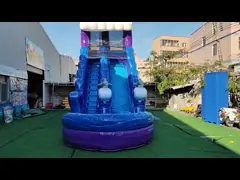 China Commercial Inflatable Kids Big Blow Up Waterslide Palm Tree Backyard Water Slide Combo With Pool for sale