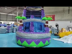China Waterslide Commercial PVC Palm Tree Inflatable Water Slide For Kid Inflatable Slide With Pool for sale
