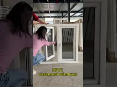 China European UPVC Double Glazing Swing Casement Window 26*26 Inch Sizes Customizable PVC Window for sale