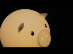 Support Dimmer Little Bear Pink Pig LED Table Light for Gulu Family in Yellow Duck