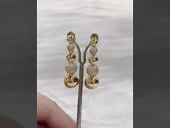 Religious Inspiration S925 Sterling Silver Gemstone Drop Earrings in 18K Gold Plating