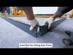 2mm Aluminium Double Glazed Premium Weatherproof Sliding Glass Doors 2.1m Height
