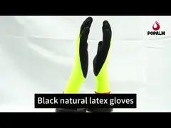 POPALM 13 Gauge Nylon Seamless Knitted Latex Wrinkling Coated Durable Gardening Gloves