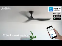 Black Ceiling Fan With 6 Speed Choice Smart Remote Control No Light