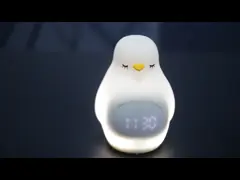 Cute Silicone Penguin NightLight for Children LED Sleep Trainer Alarm Clock Gift