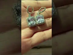 925 Sterling Silver Material Type Top Sales White Gold Plated Dangle Bridal Earrings