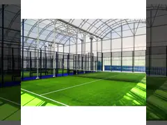 China Panoramic Padel Court 10x20m with 12mm Tempered Glass and 200W LED Flood Lights for Professional Sports Facilities for sale