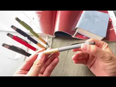 Creative Bamboo Grip School Plastic Ballpoint Pen Soft Rubber Touch Screen Top Ball Pen