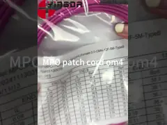 12 Fiber MPO Female Connector Patch Cord OM4  50/125um Elite Loss 0.35dB Purple Polarity A