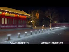 Hydraulic Automatic Bollards Working In The Night
