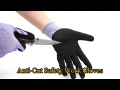 China Logo Custom A6 Cut Resistant Gloves With Sandy Nitrile Coating / Touchscreen Compatibility for sale