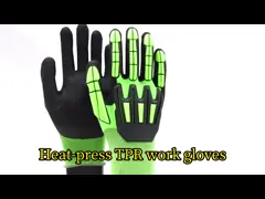 China TPR Anti Impact Anti Slip safety gloves Oil Resistance Nylon Nitrile Work Gloves for sale