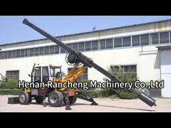 China Wheel Type Square Rod Rotary Drilling Rig Pile Driver Machine Piling Post Ground Screw Fence Hydraulic Equipment for sale