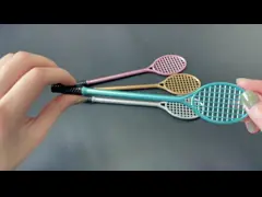 China Badminton Racket Shape Gel Pen 0.5mm Plastic Creative Neutral Pen for sale