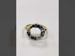Blue CZ Eternity Band Ring