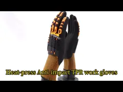 Multi-Purpose 13 Gauge Polyester Sandy Nitrile Coating Anti Slip Knuckle Protector TPR Gloves