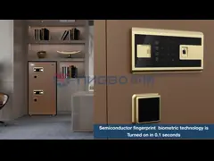 China 95kg Biometric Fingerprint Lock Safe Box Dual Alarm YB/N7-120D Coffee Office Lock Box for sale