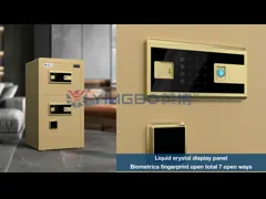 China Semiconductor Fingerprint Lock Safe Box For Home Security YB/RS-80D Gold Biometric Lock Safe Box for sale