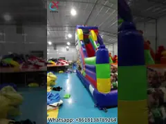 Inflatable LEGO Bouncy Castle With Slide Combo Digital Printing