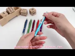 China Aluminum Barrel Press Metal Ball Pen 1.0mm Matt Aluminum Ballpoint Pen Non-slip Grip for sale