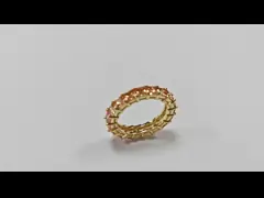 Square Champagne Full Circle Zircon Wedding Ring